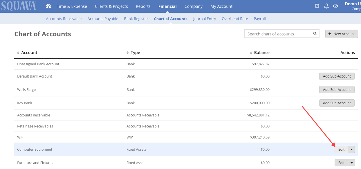 Chart of Accounts – SQUAVA Support