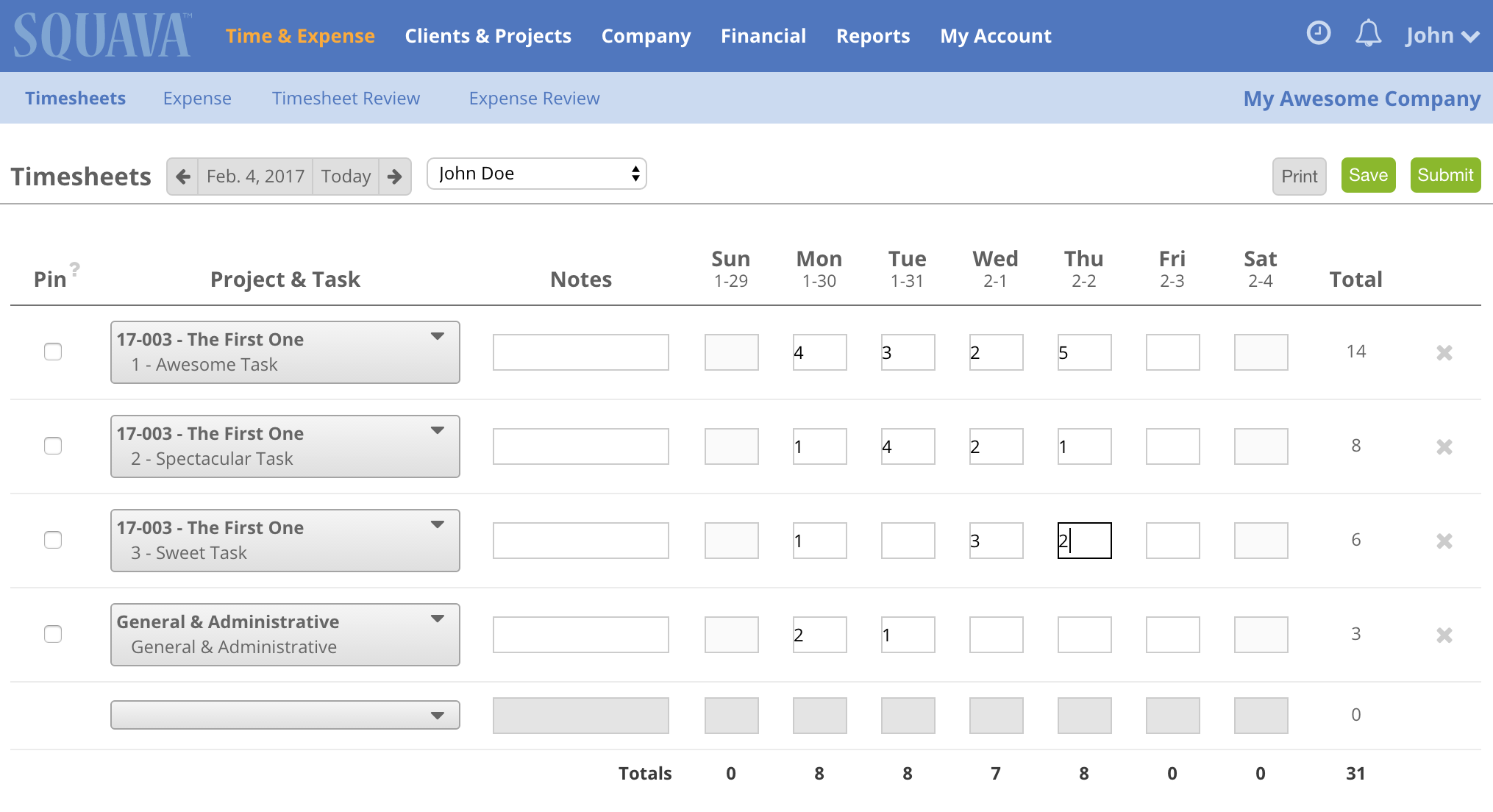 Tracking Your Time – SQUAVA Support