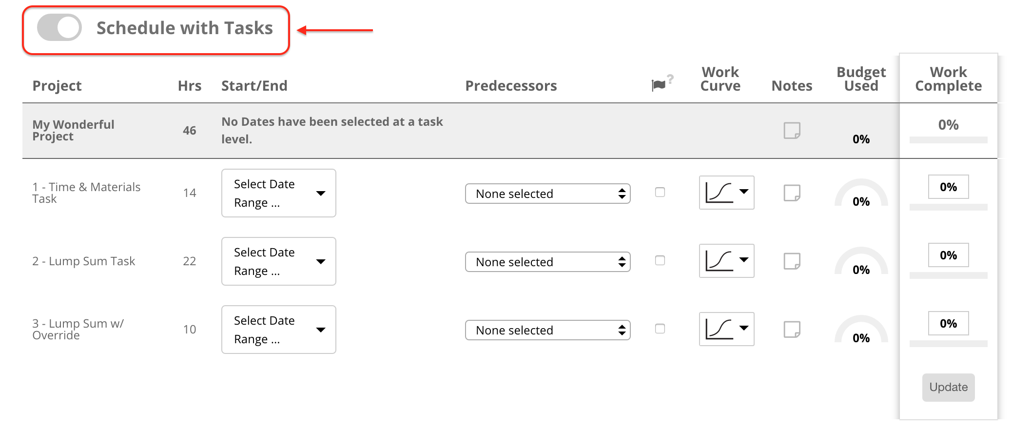 Project Schedule – SQUAVA Support