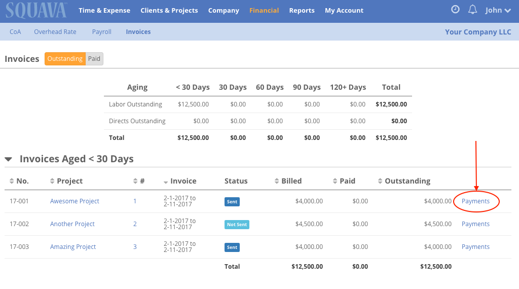 Applying Payments – SQUAVA Support