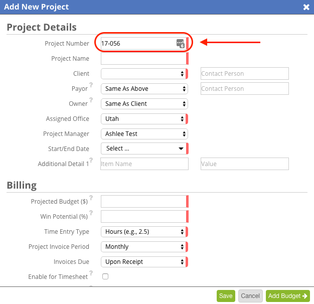 Customize Project Numbers – SQUAVA Support
