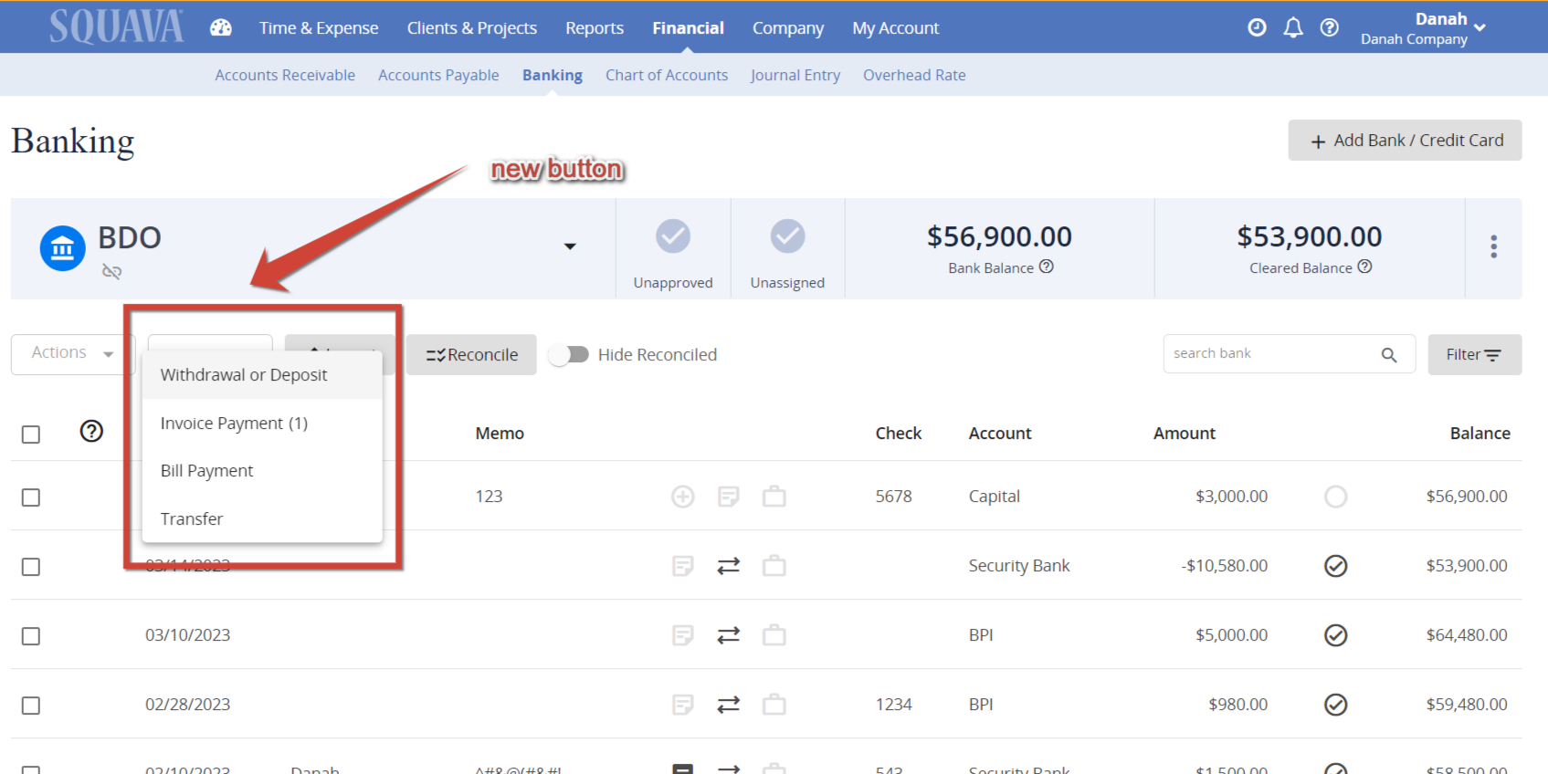 Bank and Credit Card Register Features Overview – SQUAVA Support