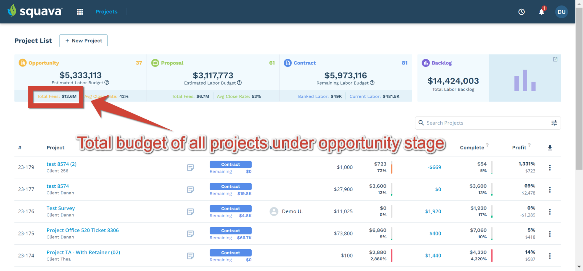 Project Stage Widgets – SQUAVA Support