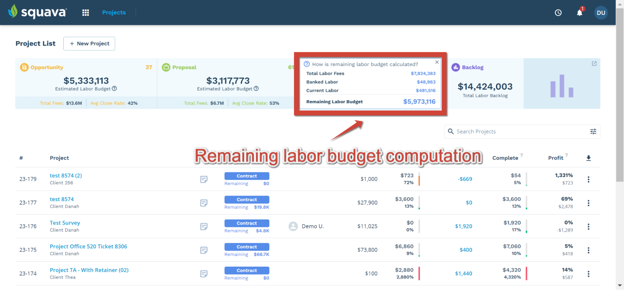 Project Stage Widgets – SQUAVA Support
