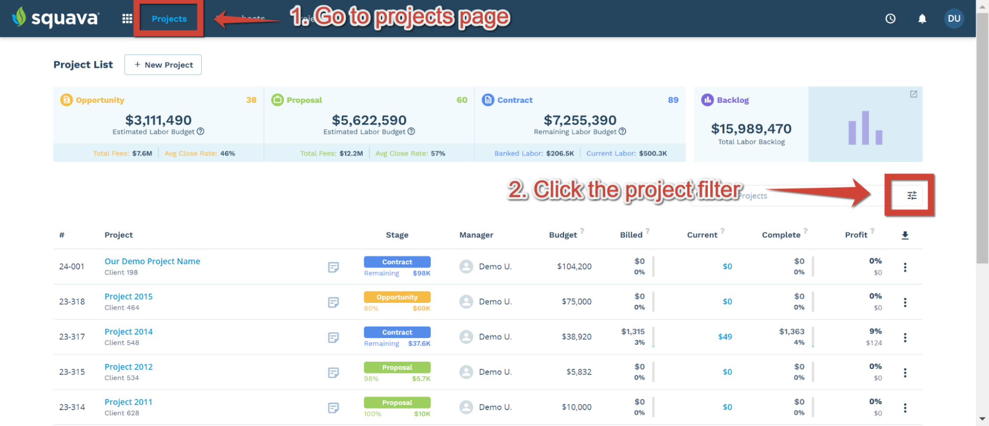 Activate A Project – SQUAVA Support