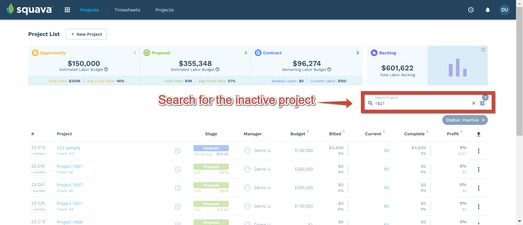 Activate A Project – SQUAVA Support