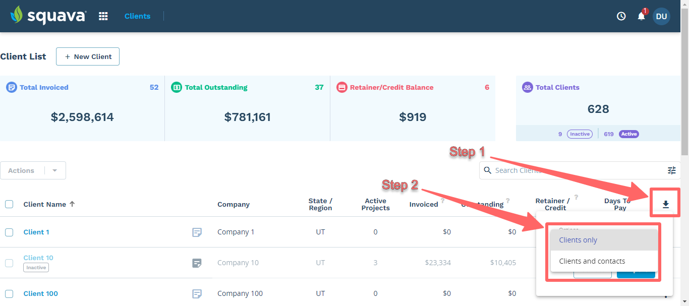 Viewing Clients – SQUAVA Support