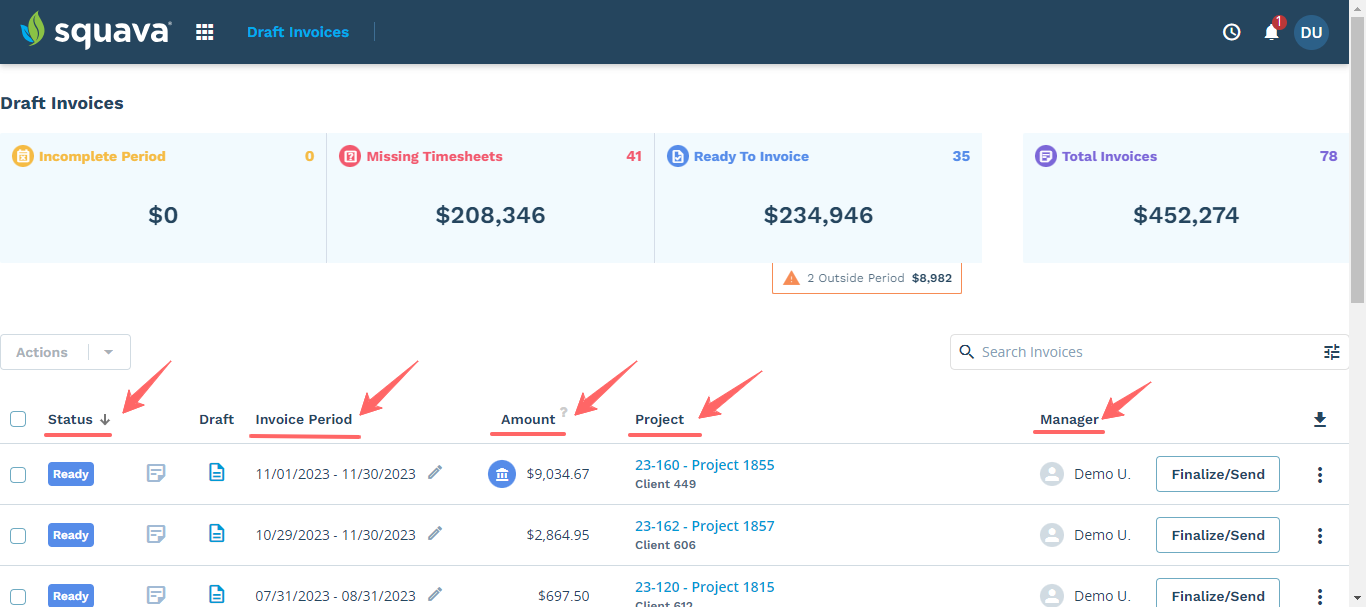 Managing Draft Invoices – SQUAVA Support