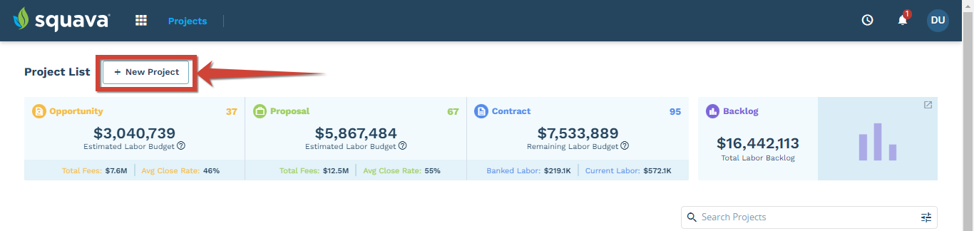 Adding Projects – SQUAVA Support