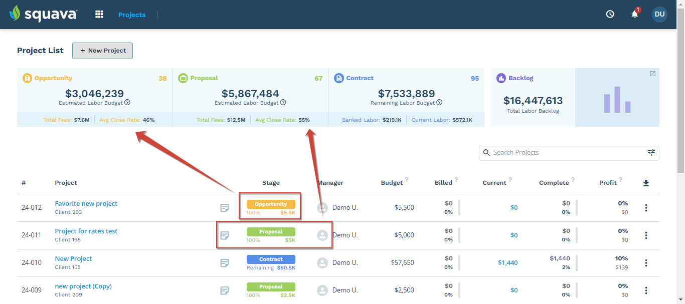Adding Projects – SQUAVA Support