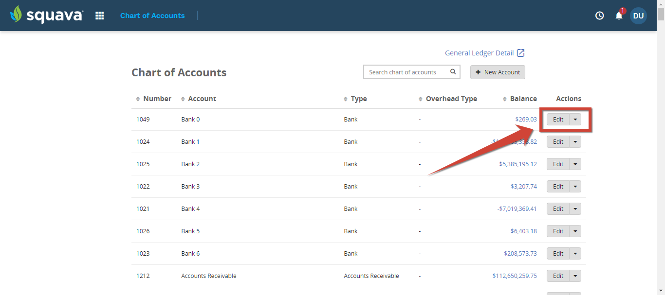 Chart of Accounts – SQUAVA Support