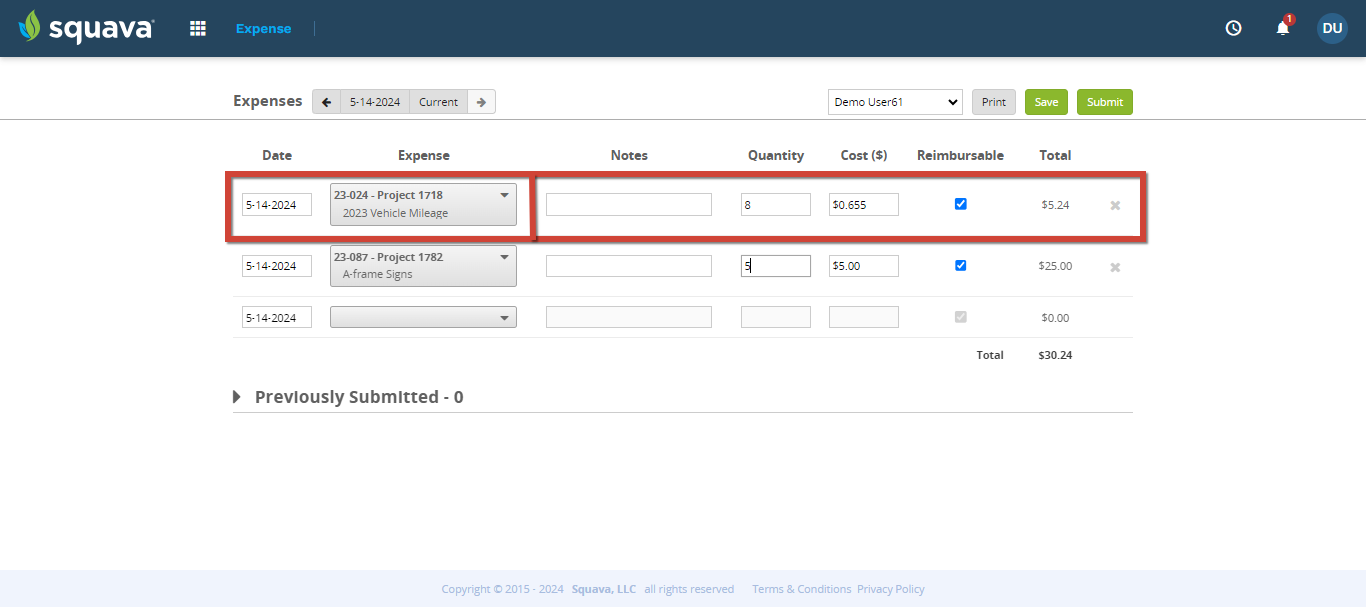 Entering Your Expenses – SQUAVA Support