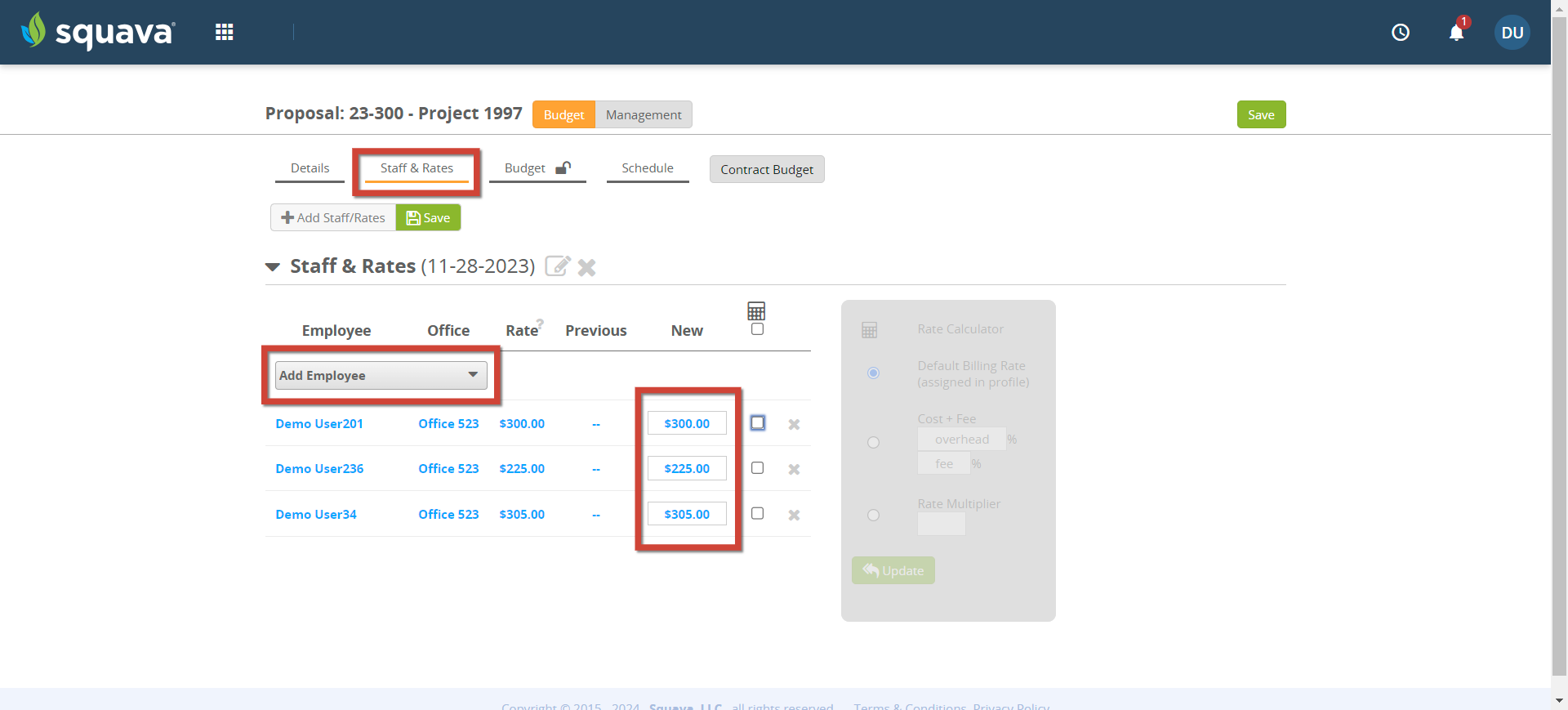 Creating Project Budgets – SQUAVA Support