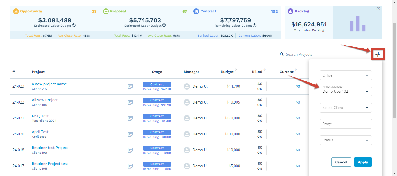 Viewing Projects – SQUAVA Support