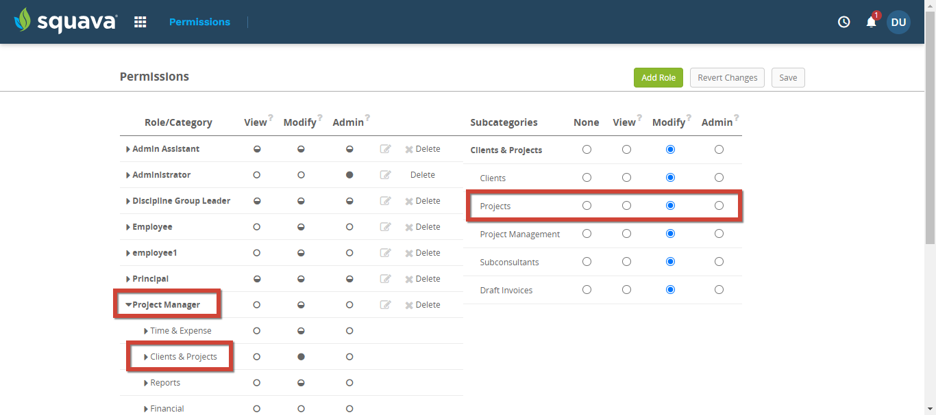 Viewing Projects – SQUAVA Support