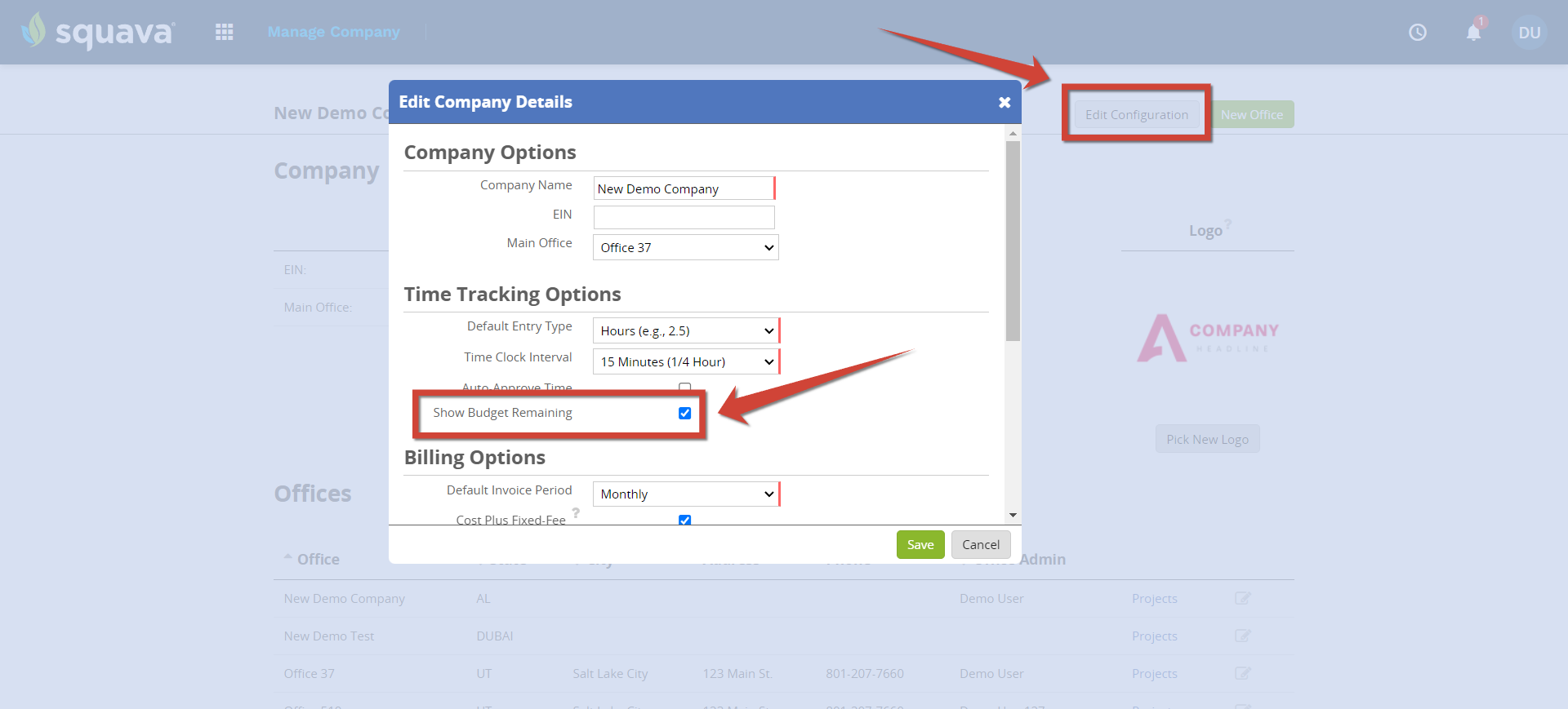 Timesheet Budget Tracking – SQUAVA Support