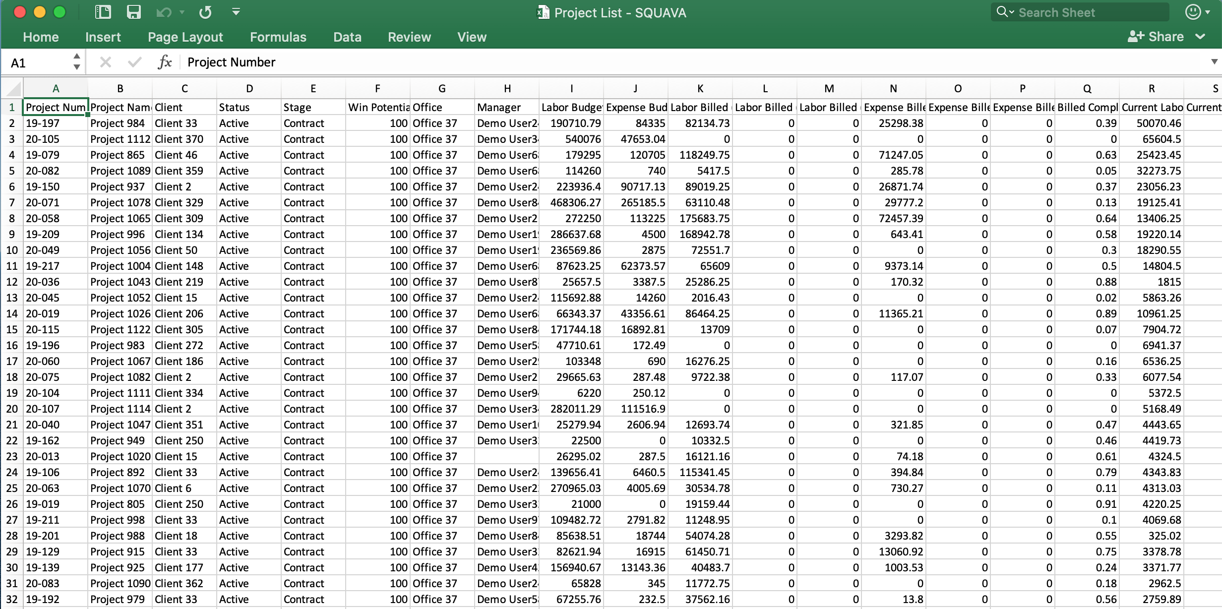 Viewing Projects – SQUAVA Support