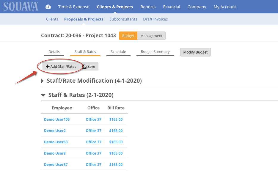 Creating Project Budgets – SQUAVA Support