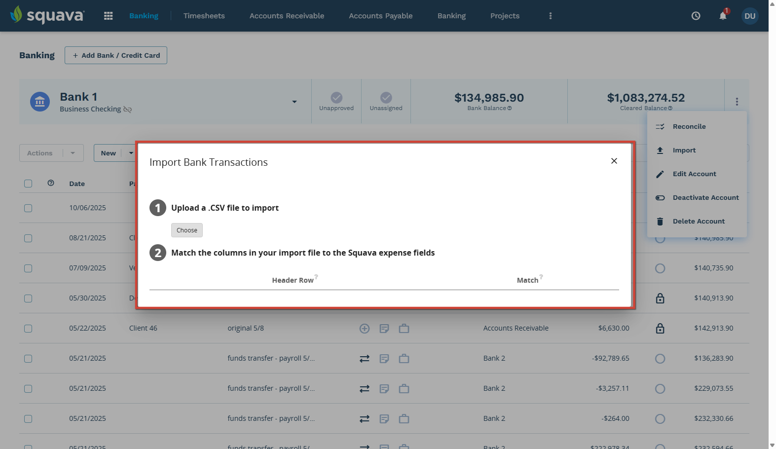 Import Transactions – SQUAVA Support