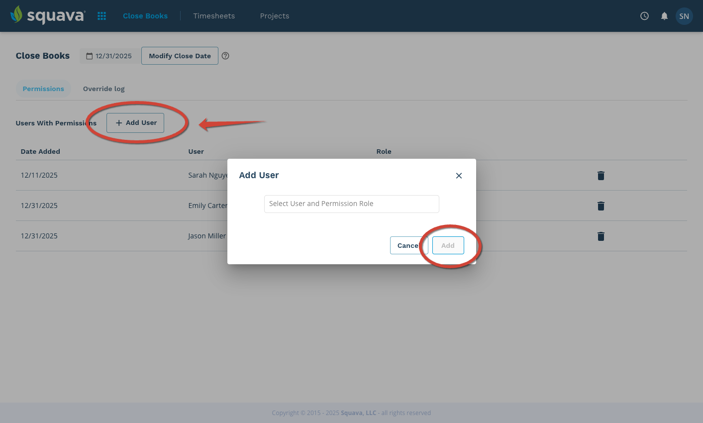 Close Books – SQUAVA Support