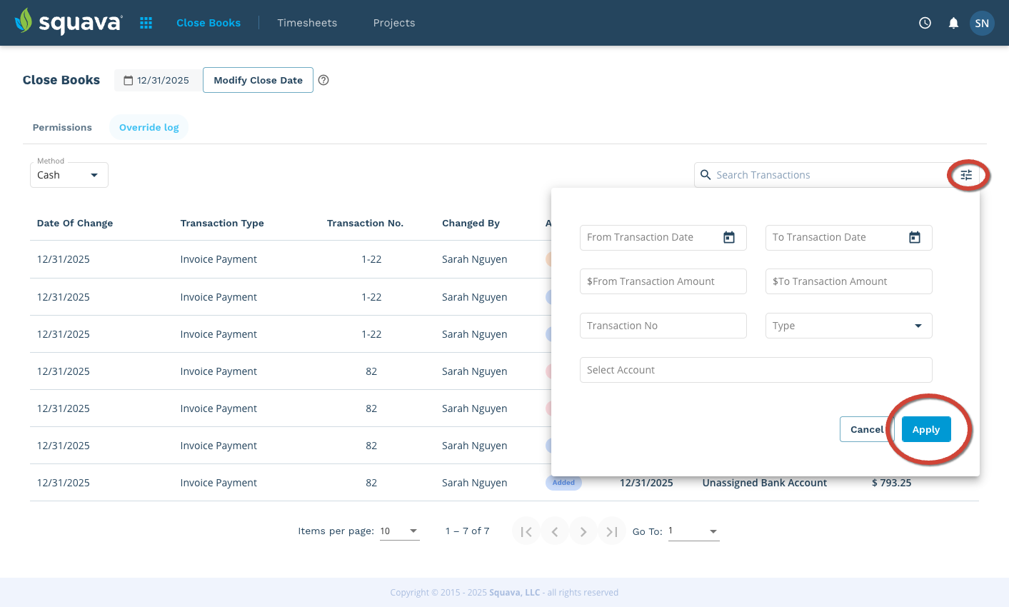 Close Books – SQUAVA Support