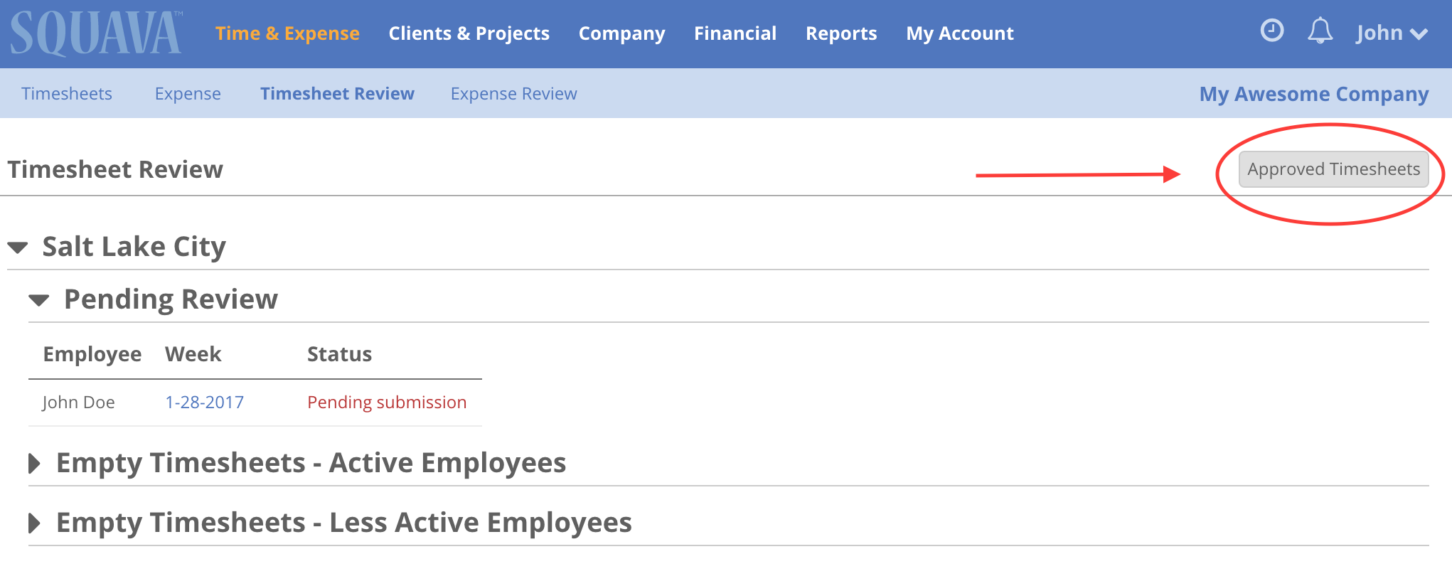 Viewing & Editing Approved Timesheets – SQUAVA Support